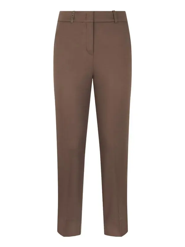 Peserico Straight Cotton Pants - Brown