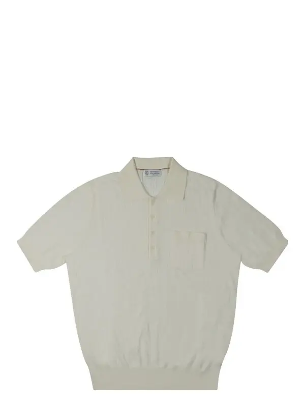 Brunello Cucinelli Short-sleeved Knit Polo Shirt - Gray