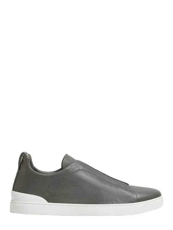 Zegna Triple Stitch Slip-on Sneakers - Black