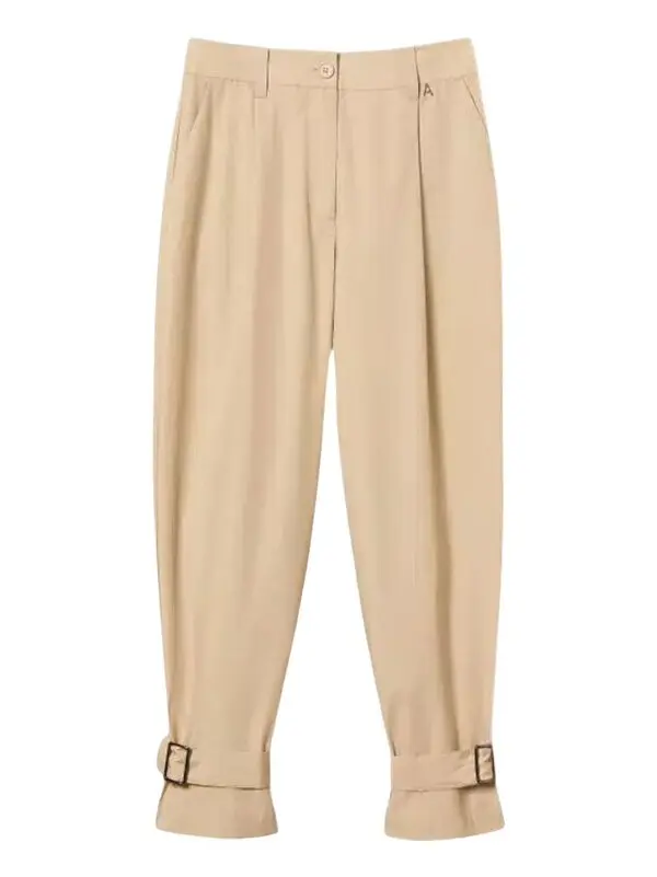 TWINSET Buckled Tailored Trousers - Nude