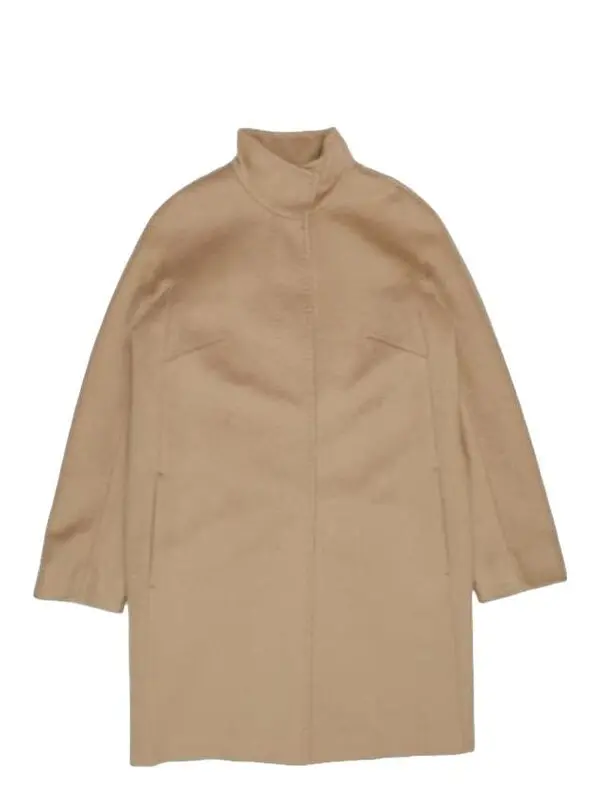 Max Mara Logo Long-sleeved Coat - Nude