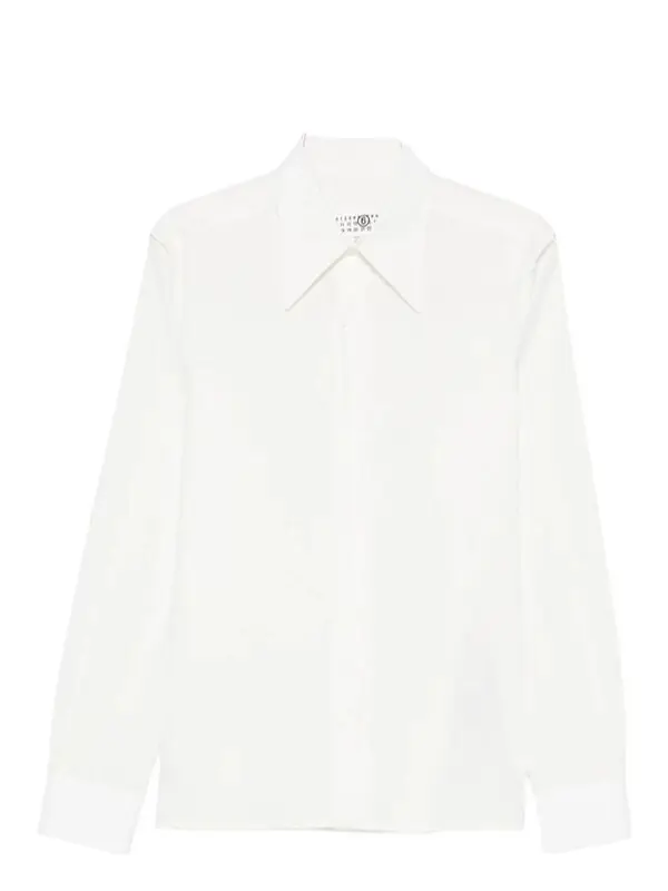 MAISON MARGIELA Raw-edge Layered-detail Buttoned Shirt - White