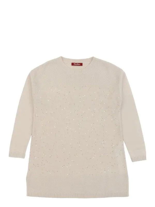 Max Mara Round Neck Pullover With Sequins - Nude