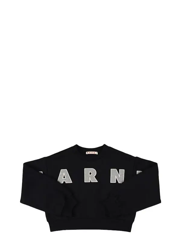 Marni Cotton Sweatshirt With Logo - Black