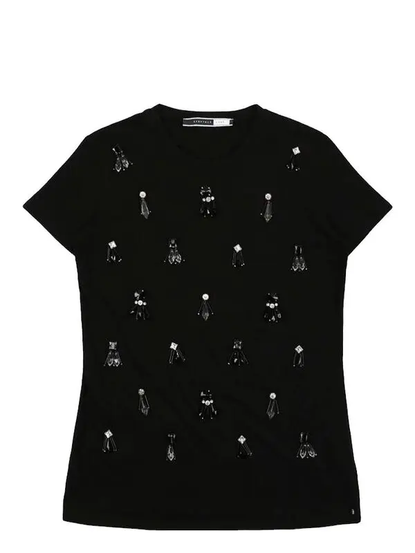 Sportmax Embellished Crewneck T-shirt - Black