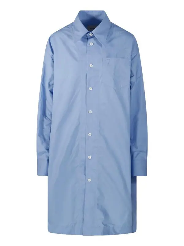 Ami De Coeur Wide Shirt Dress - Blue