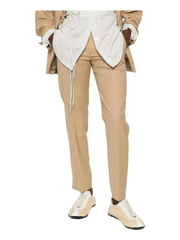 MAISON MARGIELA Tailored Trousers With Slit Cuffs - Beige