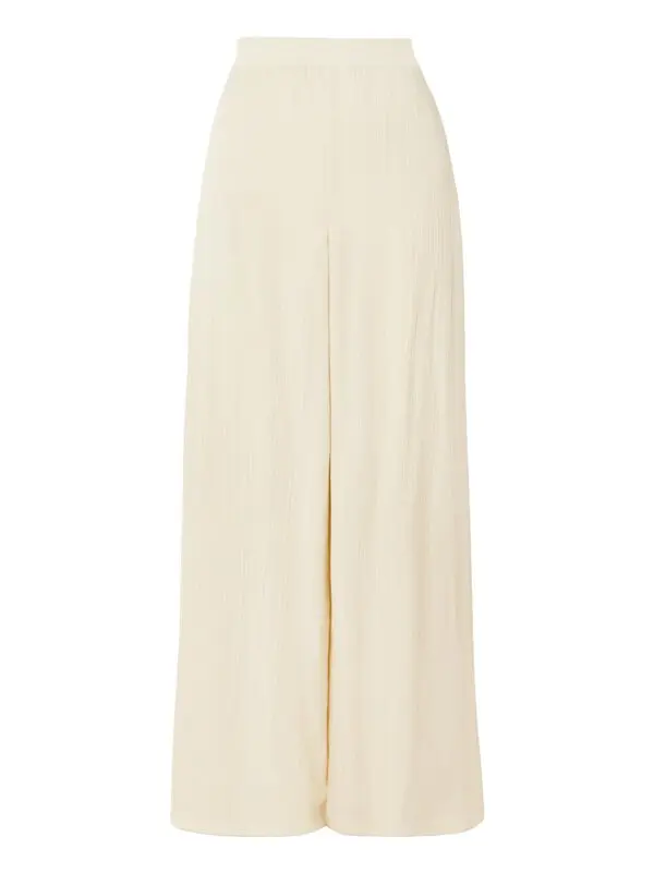 JOSEPH Mawn Plissé-jacquard Wide-leg Pants - White