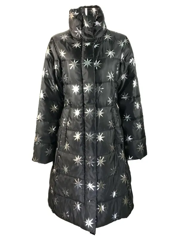 Moschino Star Print Puffer Coat - Black