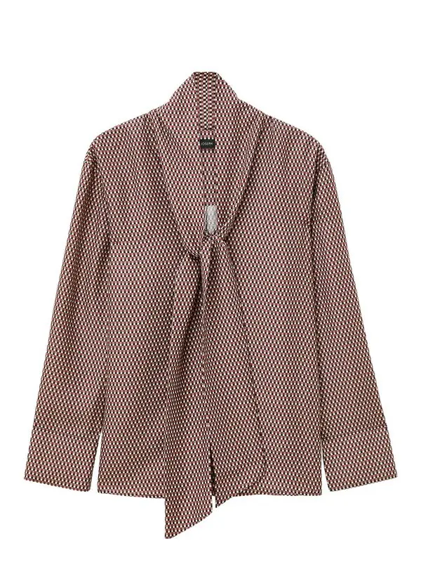 JOSEPH Adele Printed Silk Blend Blouse - Ruby Combo