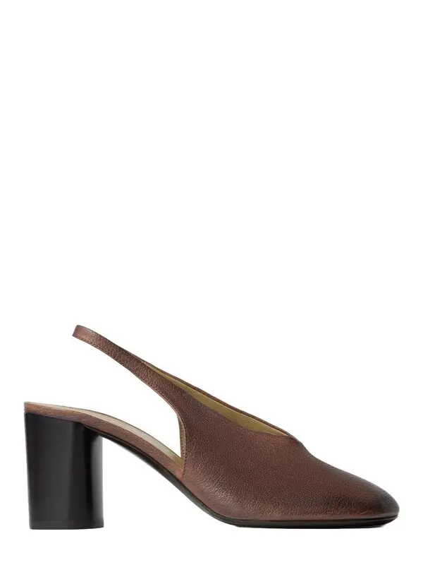 LEMAIRE Glove Slingback Pumps - Wash Dark Brown