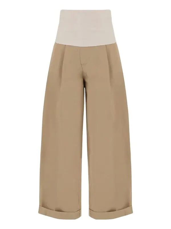 DARKPARK High-waist Wide-leg Pants - Nude