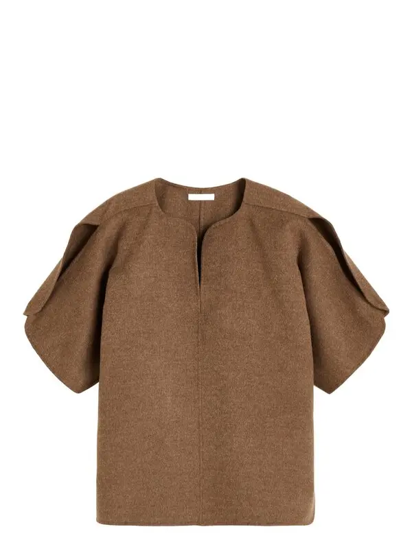 BY MALENE BIRGER V-neck Short-sleeve Top - Brown
