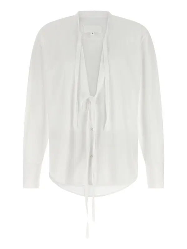 MAISON MARGIELA V-neck Poplin Shirt - White