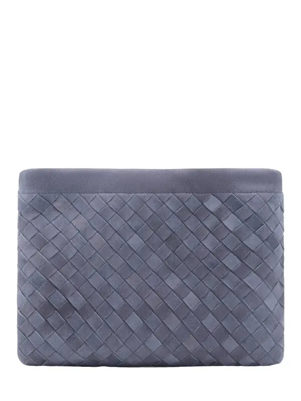 Bottega Veneta Woven Texture Clutch - Gray