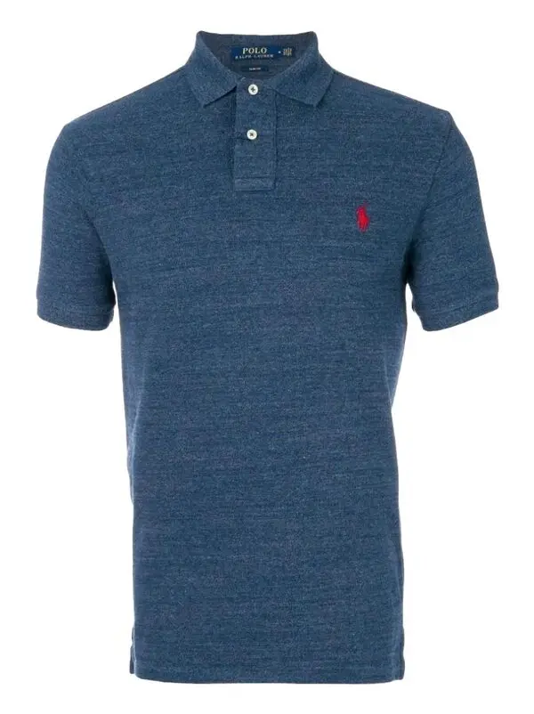 Polo Ralph Lauren Logo Embroidered Polo Shirt - Blue