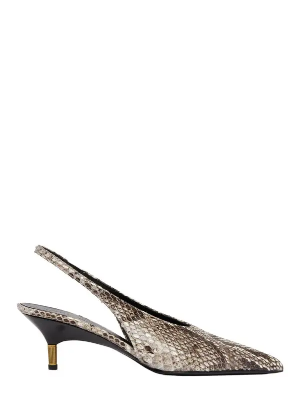 Khaite Bella Python-print Slingback Pumps - Nude