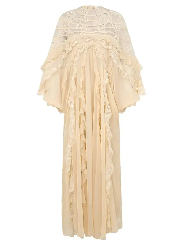 Zimmermann Rebellion Splice Billow Maxi Dress - Cream