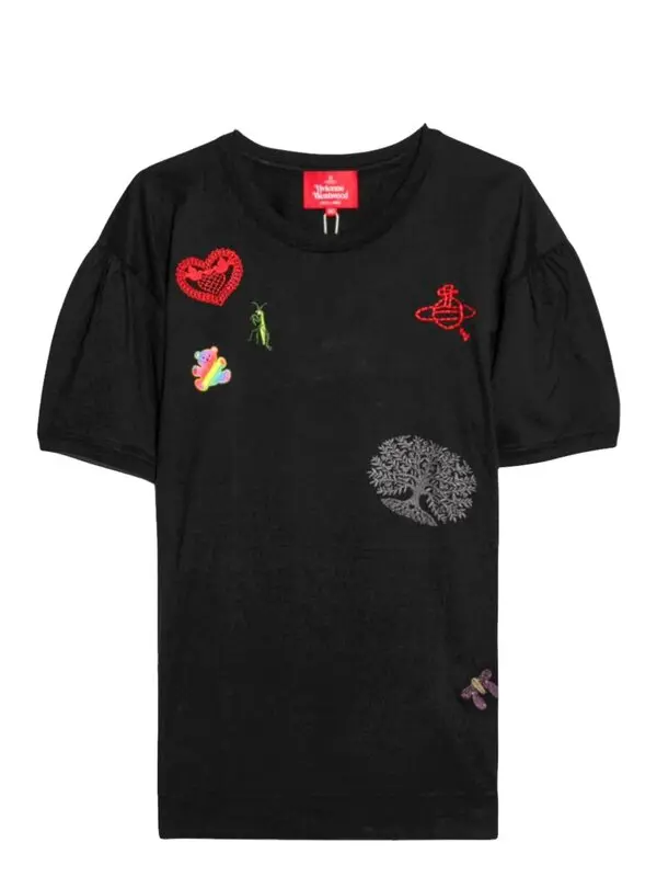 VIVIENNE WESTWOOD Short Sleeve T-shirt With Embellishments - Black