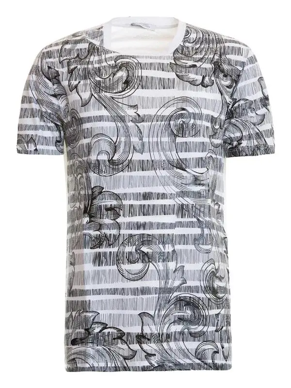Versace Logo Printed T-shirt - Gray