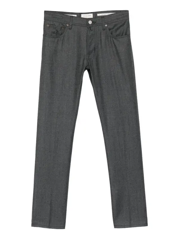 JACOB COHЁN Virgin Wool Straight-leg Trousers - Gray
