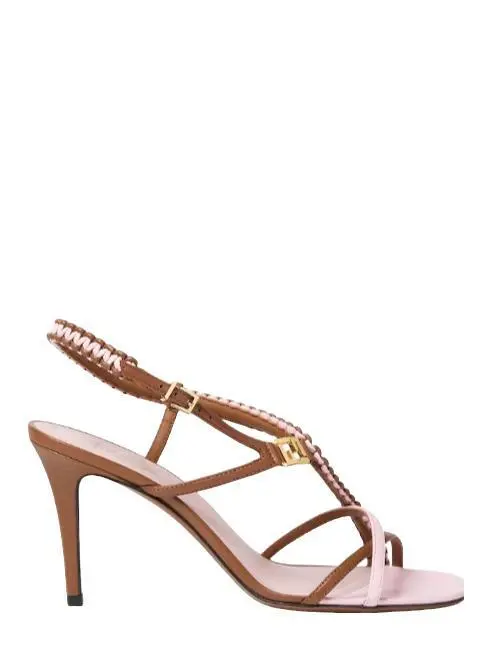 Fendi 85mm Strappy Heeled Sandals - Brown And Pink