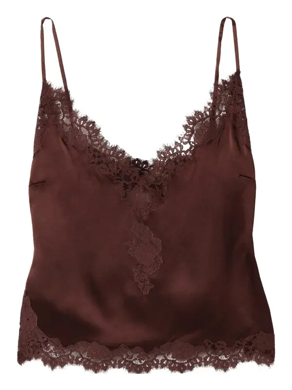 DÔEN Kira Lace Trim Camisole - Brown