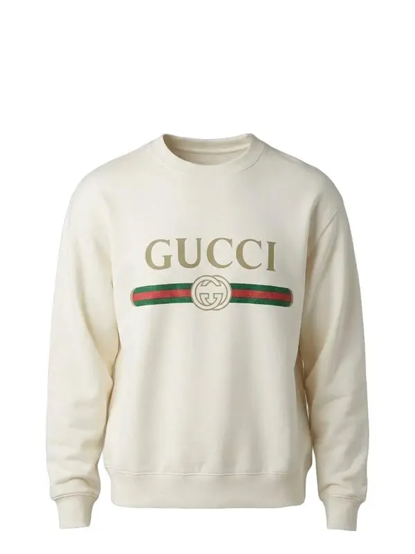 Gucci Logo Printed Crewneck Sweatshirt - Gray
