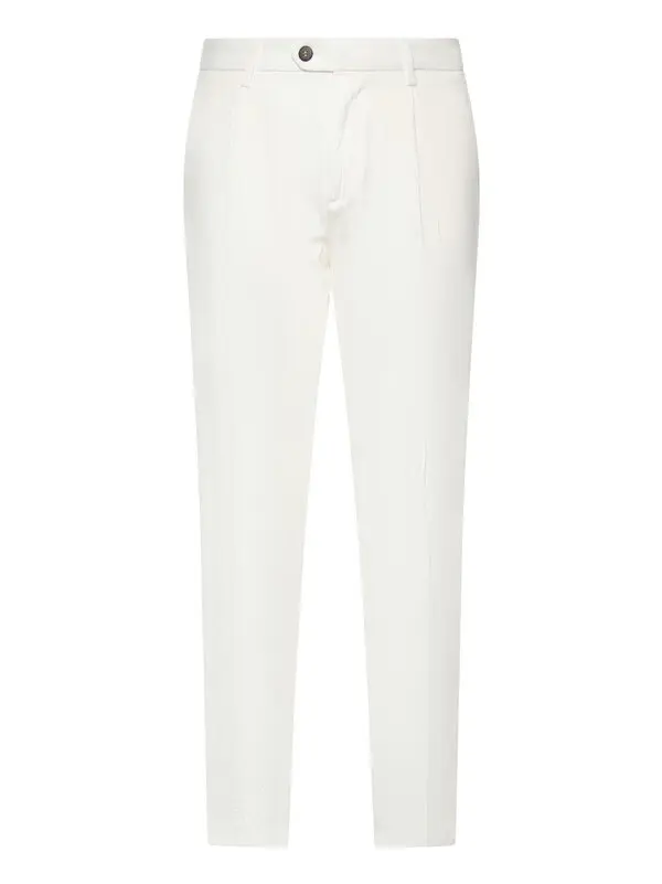 Eleventy Regular-fit Creased Trousers - White