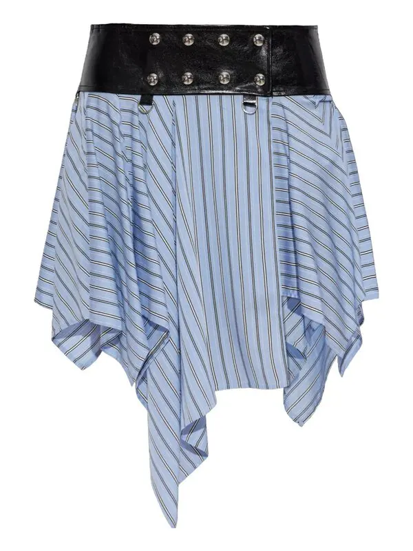 IRO PARIS Umby Skirt With Pleated Details And Striped Pattern - Blue