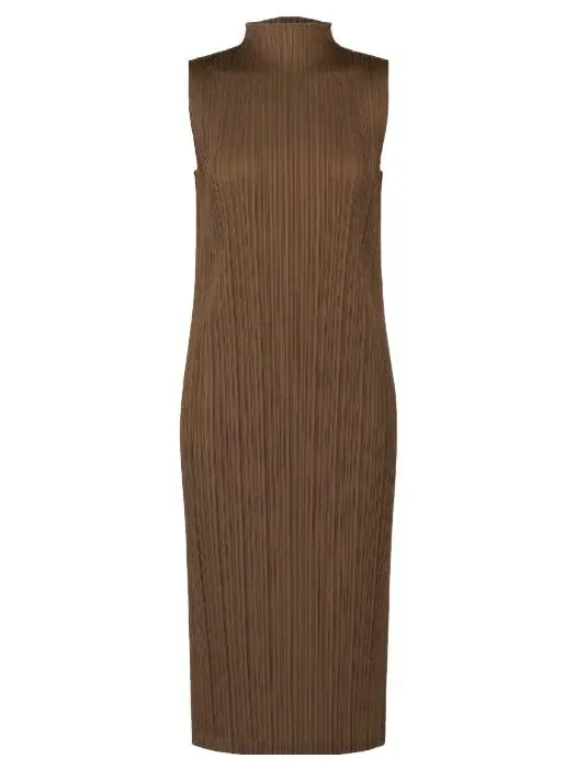 Issey Miyake Sleeveless High Neck Pleated Dress - No
