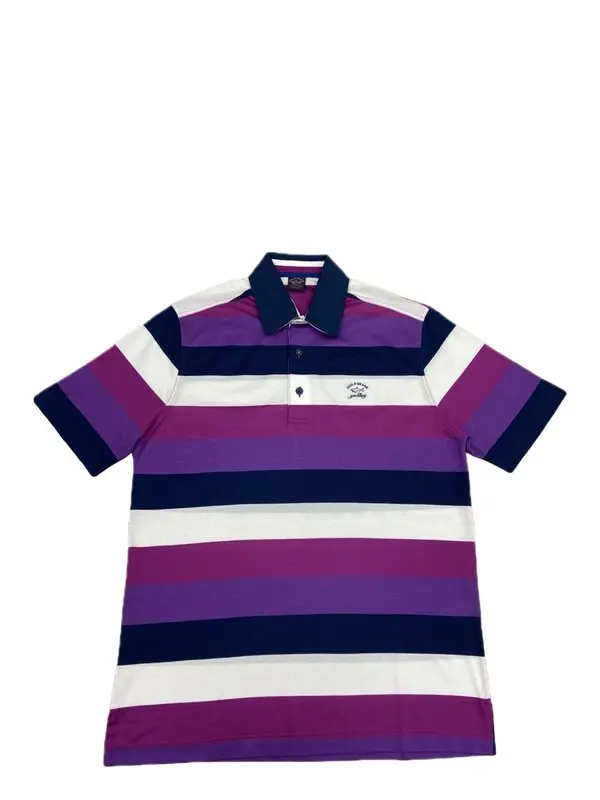 PAUL  SHARK Striped Polo Shirt - Purple