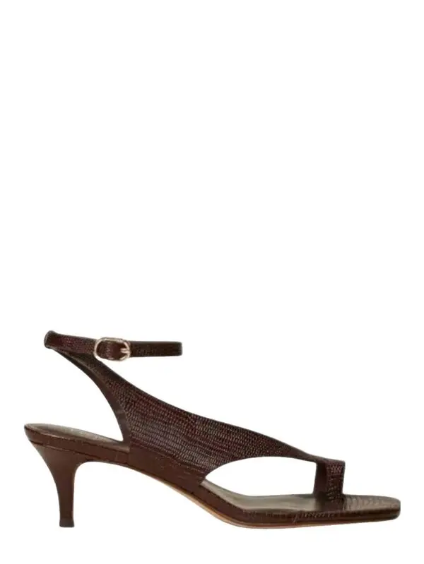 TWINSET Textured Strap Heeled Sandals - Black