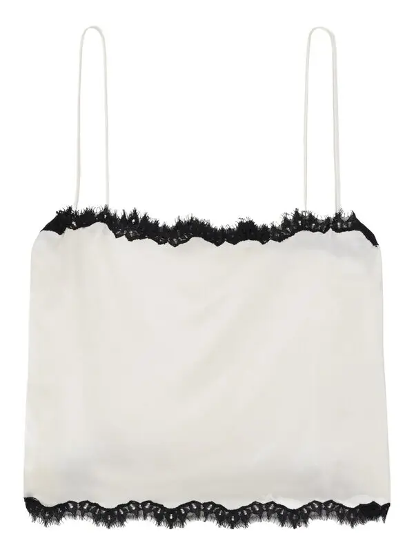 DÔEN Square Neck Lace Trim Camisole - Off White