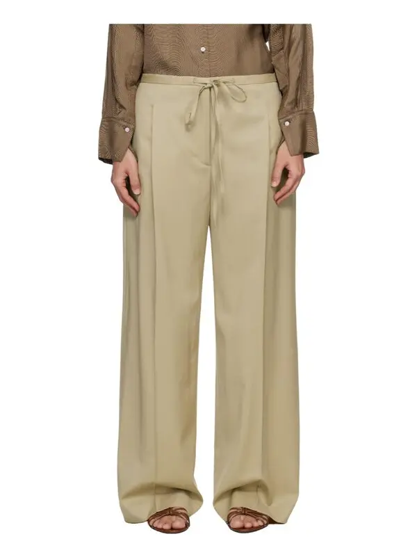 RÓHE Drawstring Pleated Trousers - Beige