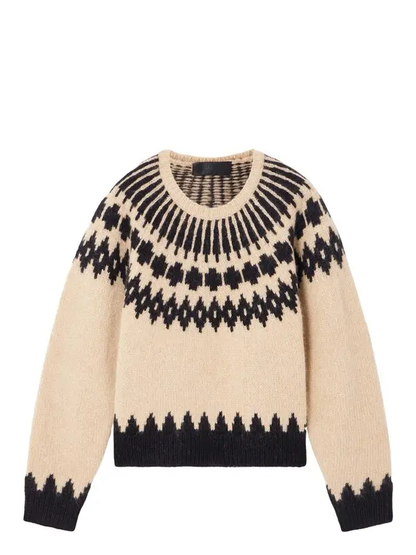 NILI LOTAN Alena Fair Isle Alpaca-blend Sweater - Camel
