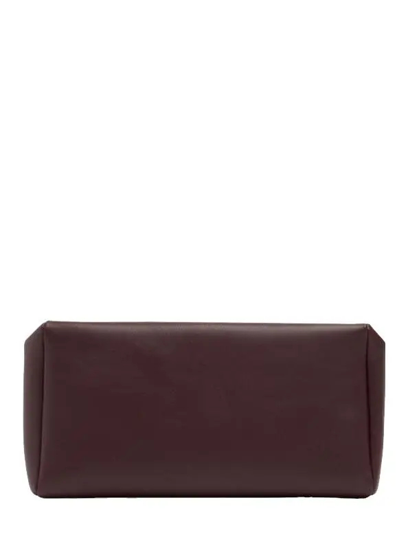 THE ROW Squa Compact Silk Leather Clutch - Red