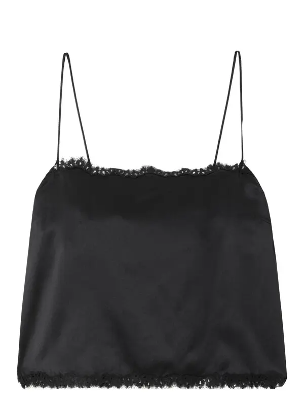 DÔEN Loure Lace-trimmed Silk-satin Camisole - Black