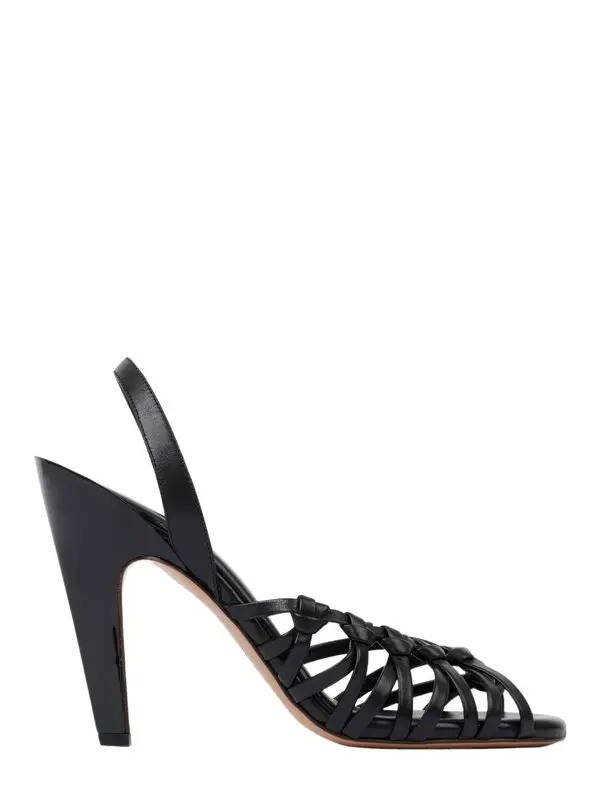 Chloé Estra Woven Heeled Sandals - Black