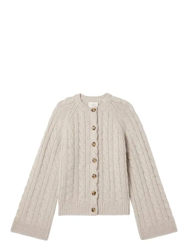 DÔEN Virginie Cable-knit Cashmere Cardigan - Cottage
