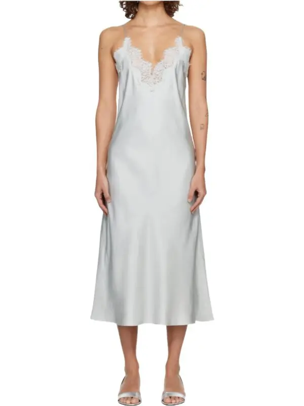 RÓHE Lace Slip Dress - White