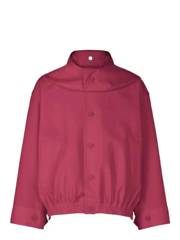 Issey Miyake Hooded Button-up Jacket - Wine Red