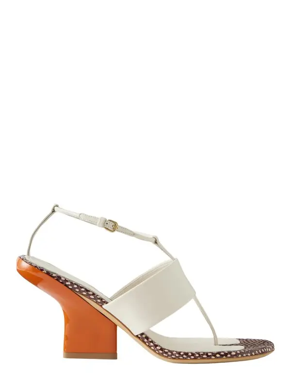 Dries Van Noten Leather High-heeled Sandals - White