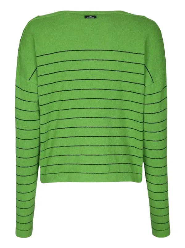 Elisabetta Franchi Striped Knitted Sweater - Green