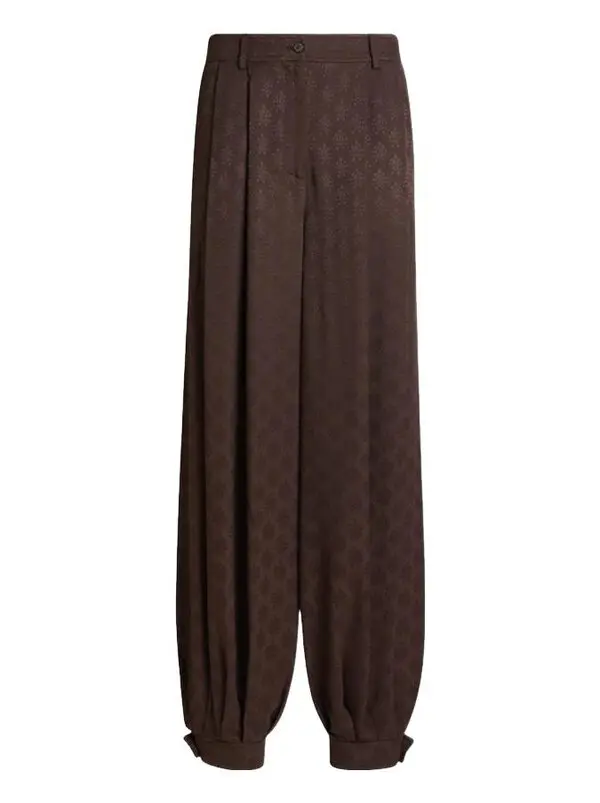 Etro Printed Pleated Trousers With Belt Loops - Black