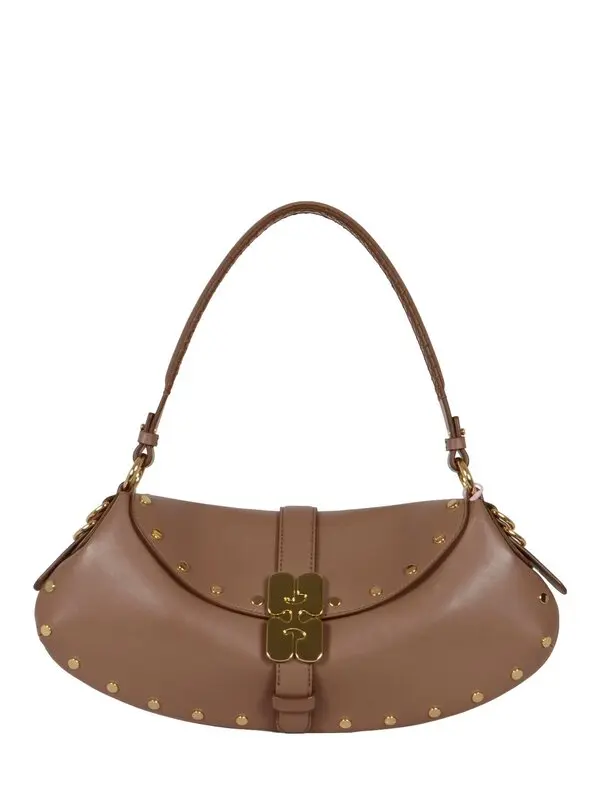 GANNI B-kat Studded Shoulder Bag - Brown