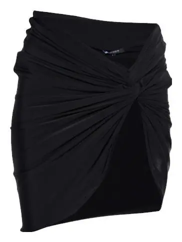 Balmain Knot-detail Draped Mini Skirt - Black
