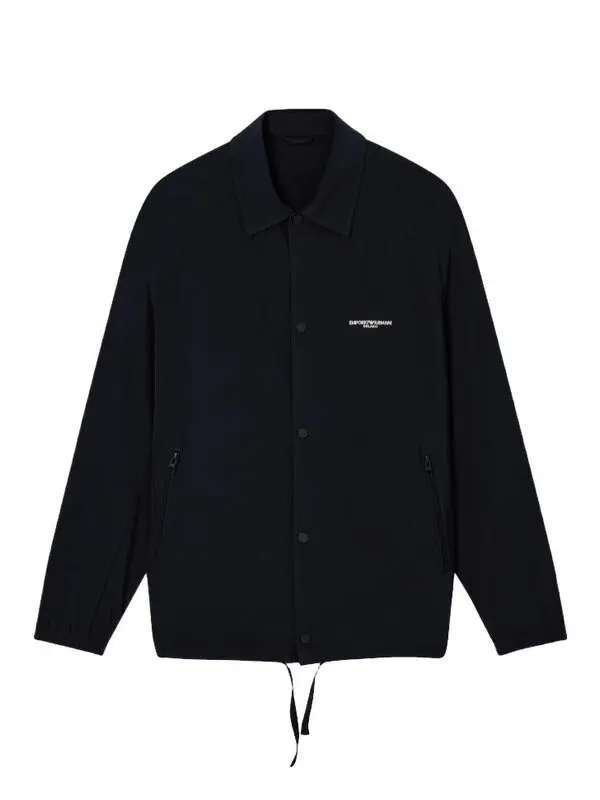 Emporio Armani Nylon Blouson With Logo Embroidery - Navy Blue