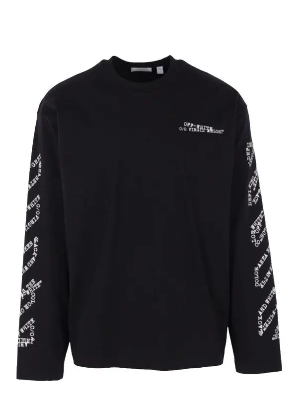 Off-White Crewneck Long-sleeved T-shirt - Black