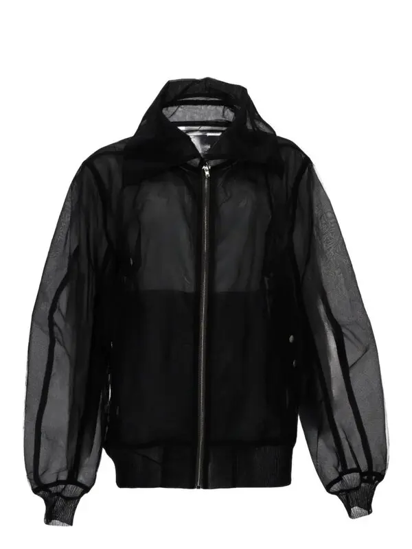 Rick Owens Cropped Organza Jacket - Black